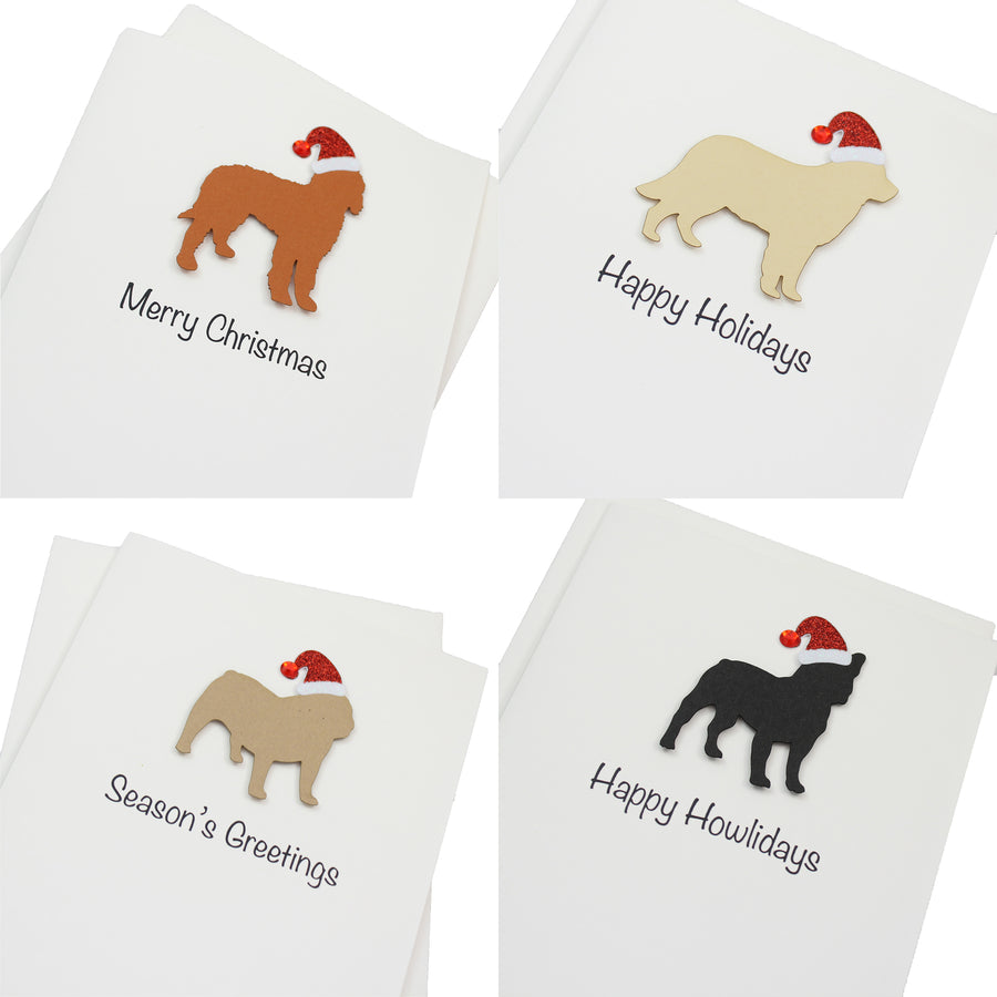 Dog Christmas Cards White | Single Card or Pack of 10 | 200+ Dog Breed ...