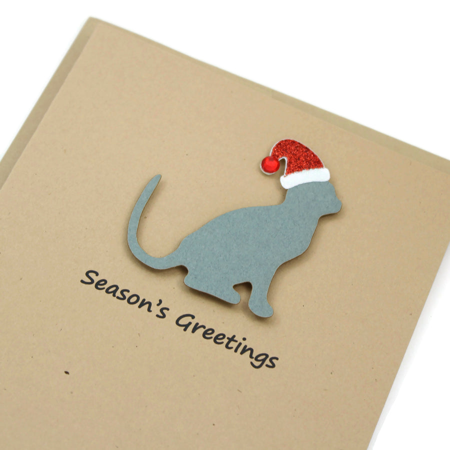 Cat Christmas Cards | Single Card or 10 Pack | 25 Cat Colors Available ...